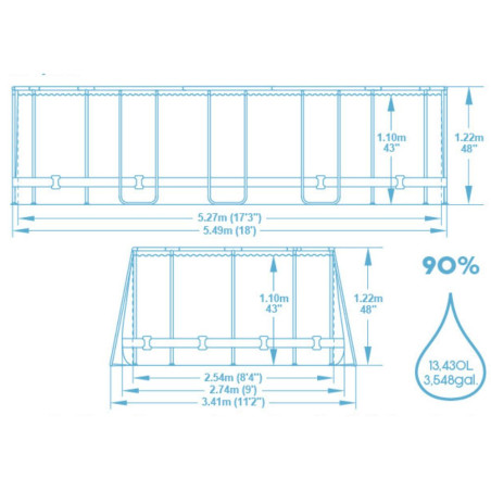 Basen stelażowy 549x274x122 Power Steel Bestway 56716 NEW